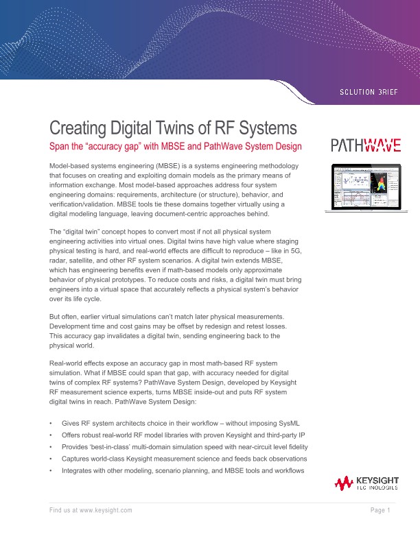 Creating Digital Twins of RF Systems PDF Asset Page | Keysight